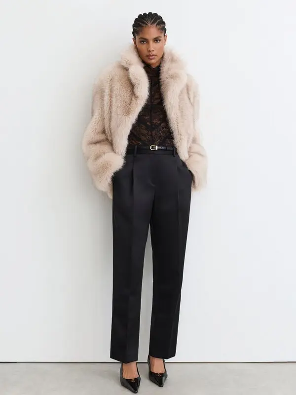 REISS Petite Faux-fur Coat