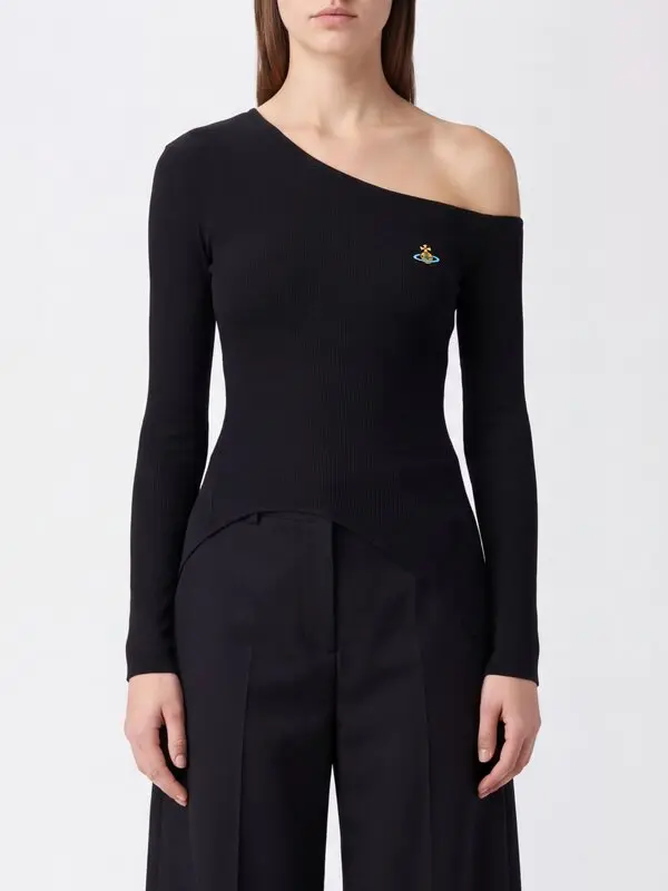 VIVIENNE WESTWOOD Stretch-viscose One-shoulder Top With Asymmetrical Hem