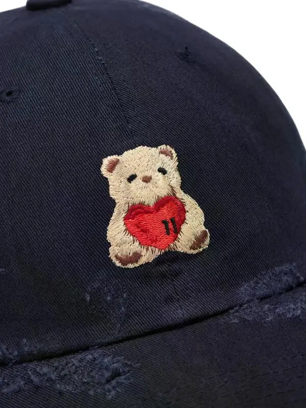 We11Done Distressed Teddy-bear Baseball Cap