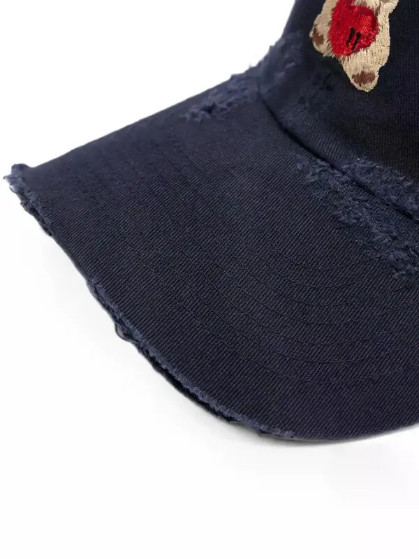 We11Done Distressed Teddy-bear Baseball Cap