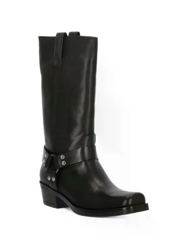 JULIE DEE Harness-detail Leather Boots