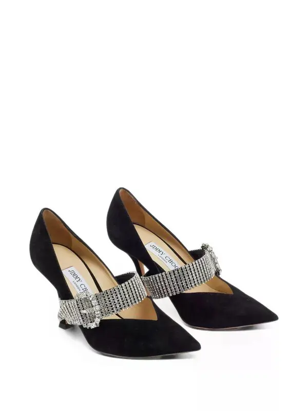 JIMMY CHOO Karli Crystal-embellished Suede Pumps - Black