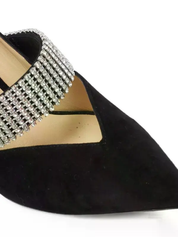 JIMMY CHOO Karli Crystal-embellished Suede Pumps
