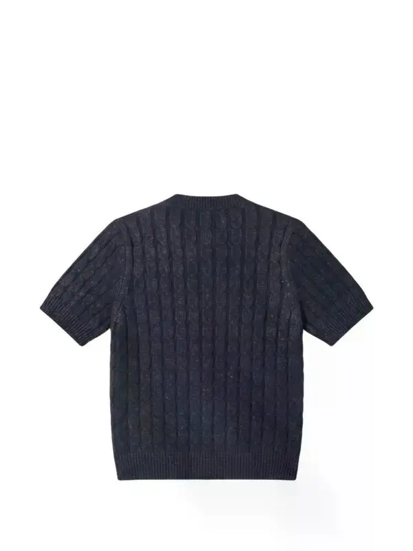 ROBERTO COLLINA Cable-knit Short-sleeve Cardigan