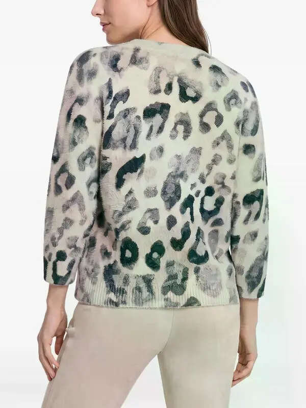 BETTY BARCLAY Leopard-print V-neck Sweater