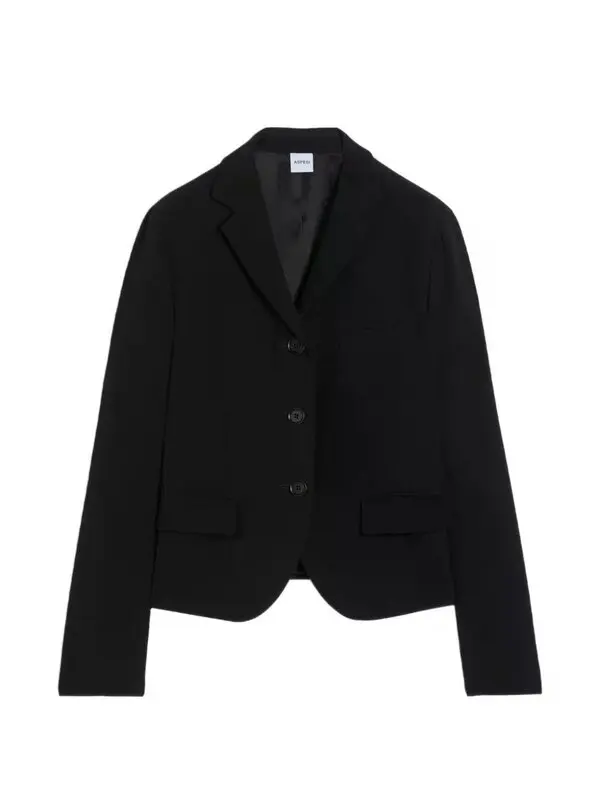 Aspesi Single-breasted Notched-lapels Blazer - Black
