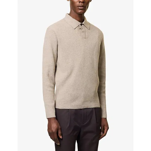 NOBL Wilder Textured Knitted Polo Jumper