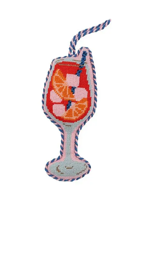 FURBISH Aperol Spritz Needlepoint Ornament - Multi
