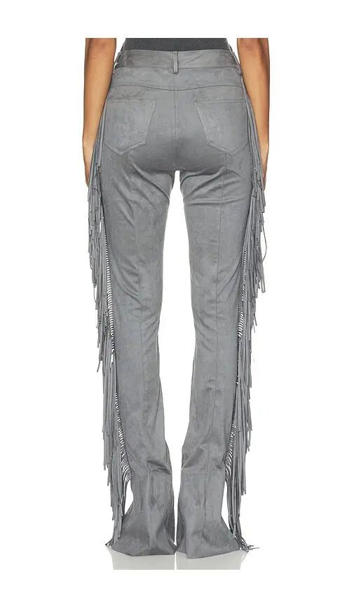 Norma Kamali Fringe Spat Jeans