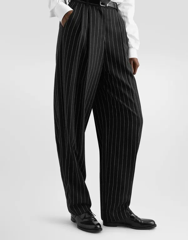 Dolce & Gabbana Pinstripe Virgin Wool Trousers Collection