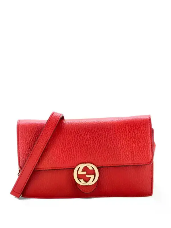 Gucci Interlocking Wallet On Chain Leather Crossbody Bag
