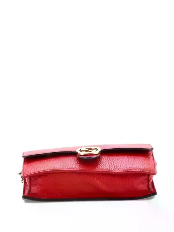 Gucci Interlocking Wallet On Chain Leather Crossbody Bag