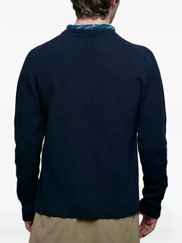 MERZ B. SCHWANEN Ribbed-knit Raglan-sleeve Sweater