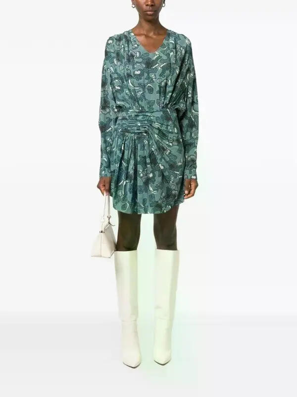 IRO PARIS Fontana Abstract-pattern Draped Mini Dress