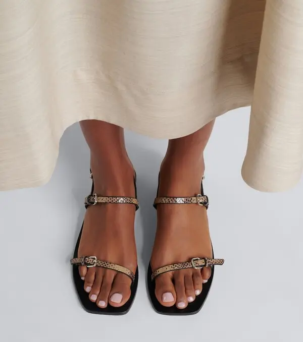 A.emery Adley Snake-effect Leather Sandals