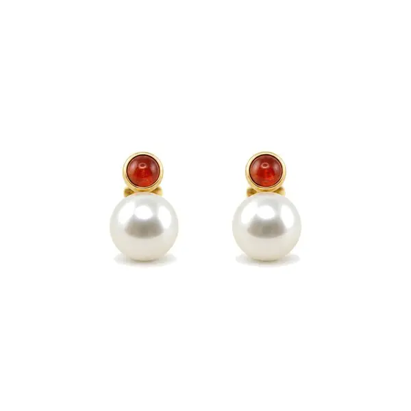 LALINDE Victoria Pearl Stud Pink - Green