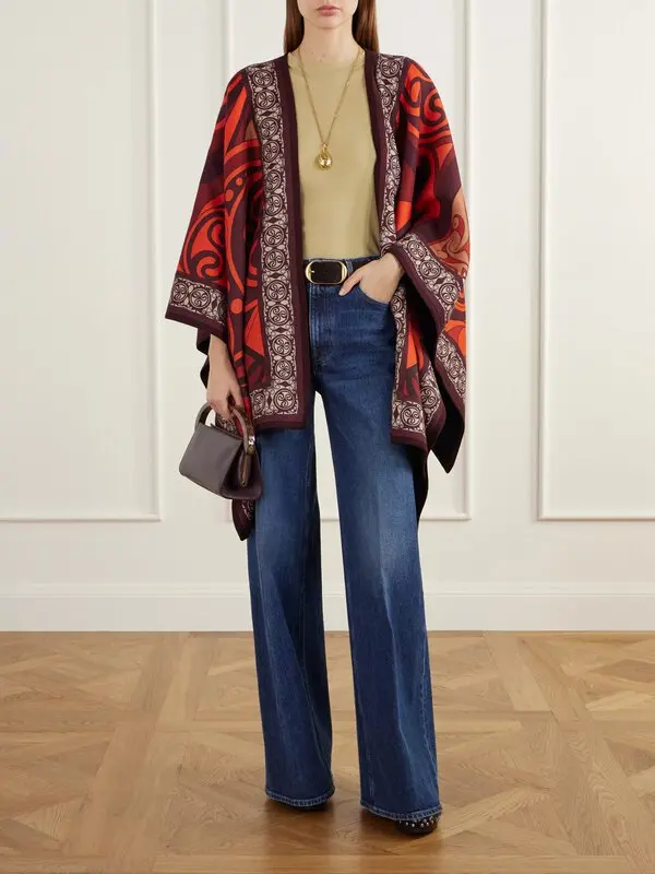 La DoubleJ Soul Printed Virgin Wool-flannel Cape