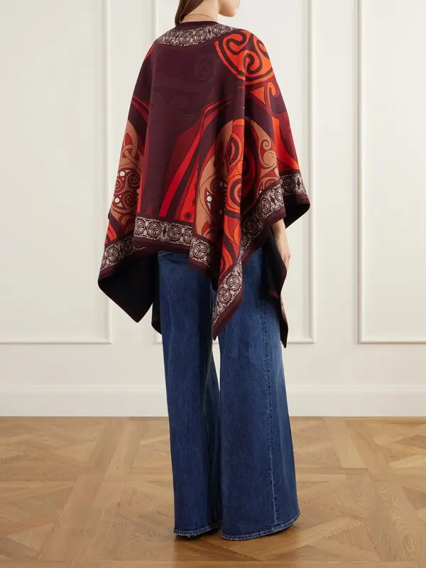 La DoubleJ Soul Printed Virgin Wool-flannel Cape