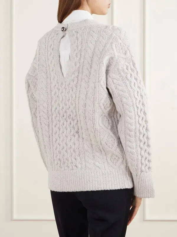 Maria Mcmanus Cable-knit Wool And Cashmere-blend Cardigan