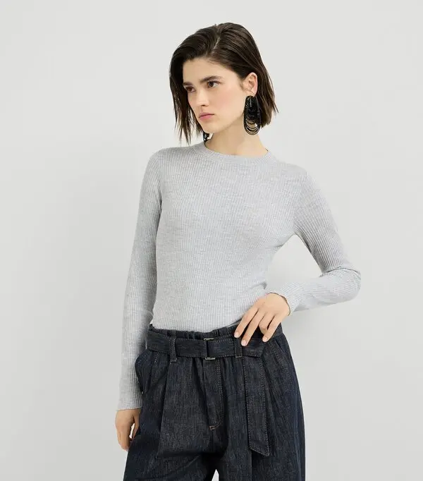Brunello Cucinelli Cashmere-blend Ribbed Sparkle Sweater