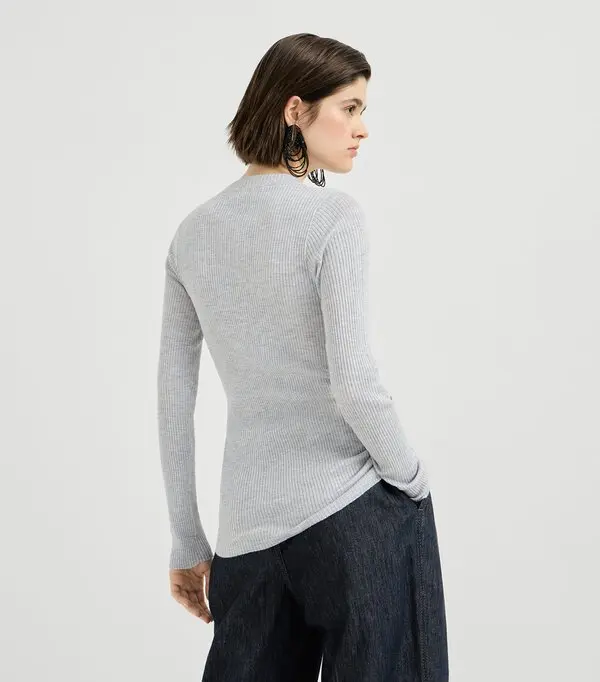 Brunello Cucinelli Cashmere-blend Ribbed Sparkle Sweater