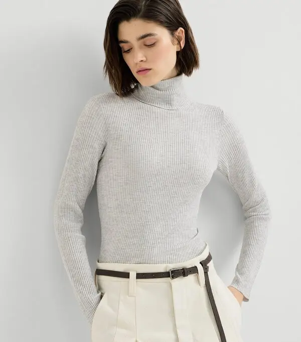 Brunello Cucinelli Cashmere-blend Ribbed Sparkle Sweater