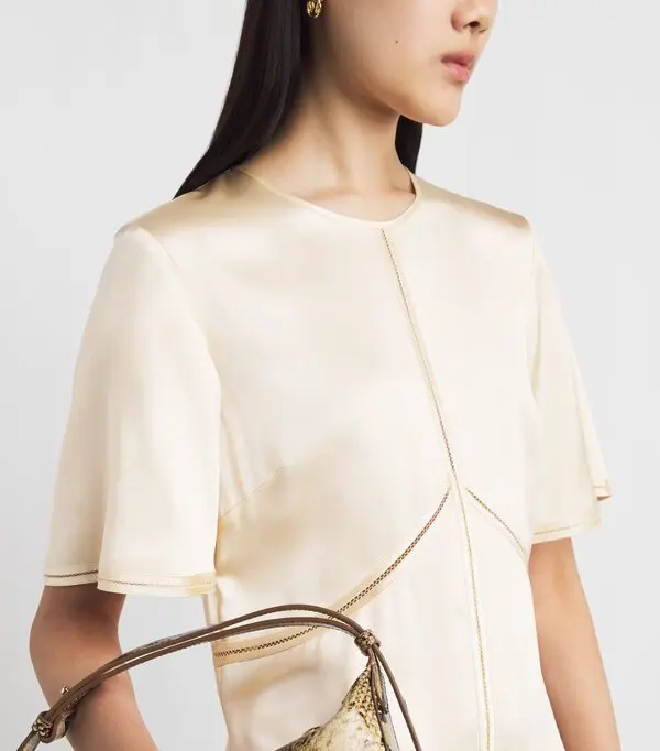 JOSEPH Silk Satin Aura Midi Dress