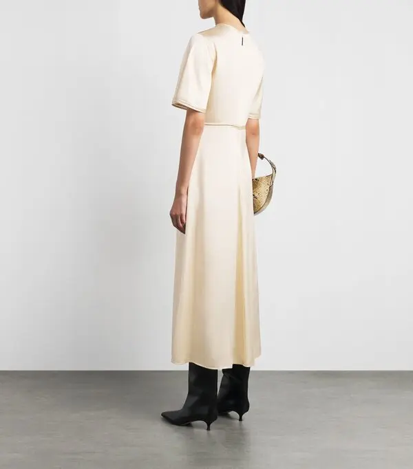 JOSEPH Silk Satin Aura Midi Dress