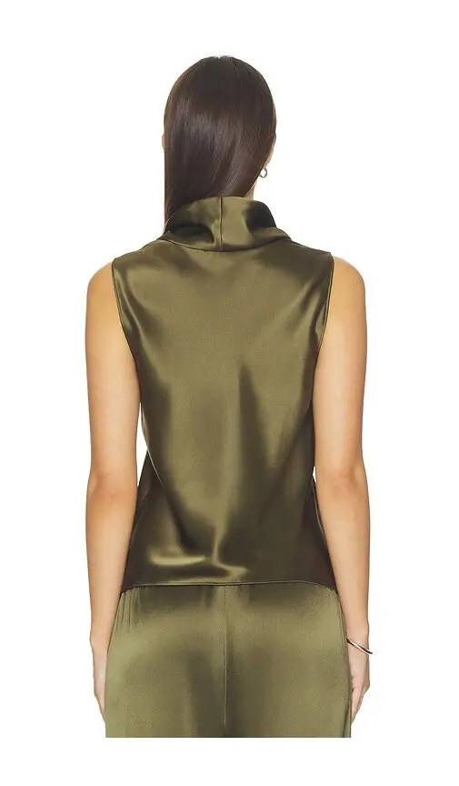 LESET Barb Sleeveless Cowl Neck Blouse