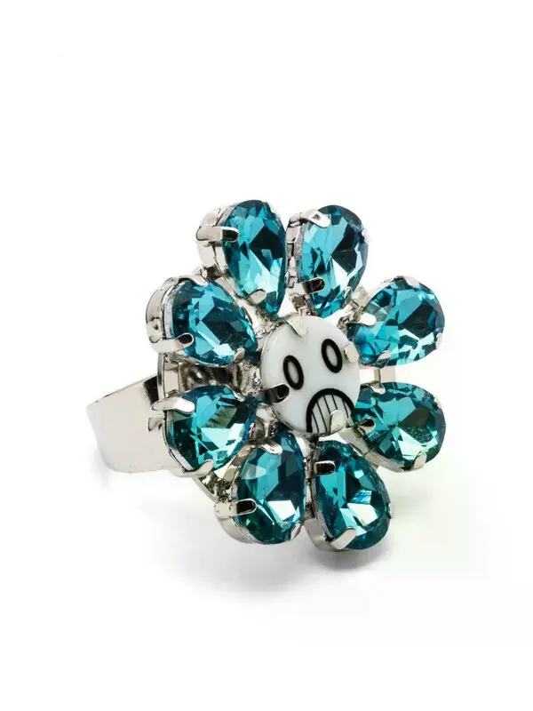 CHARLES JEFFREY Crazy Daizy Crystal Ring - Silver
