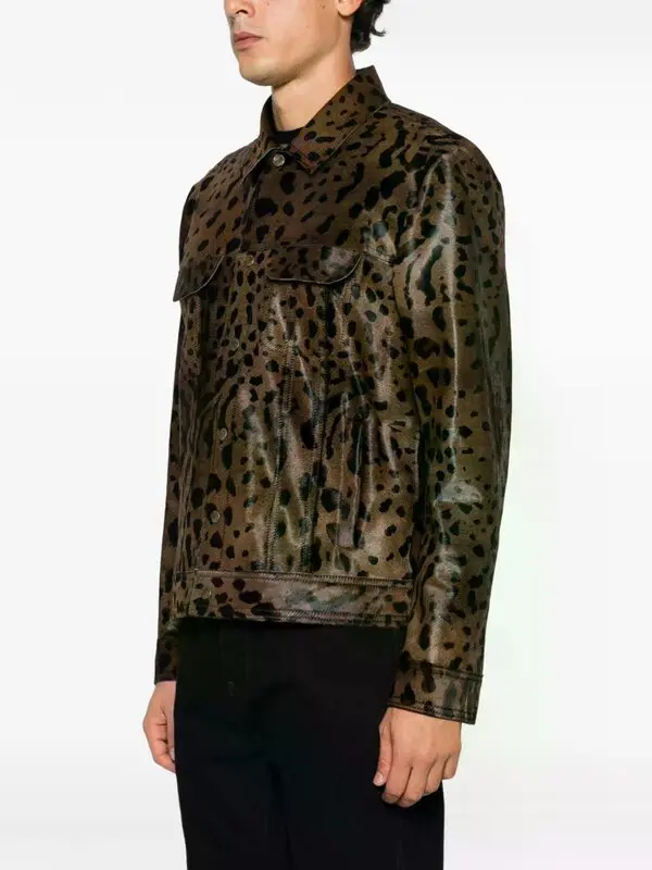 SALVATORE SANTORO Leopard-print Shearling Jacket