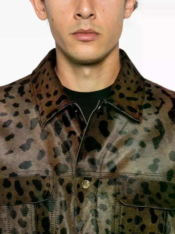 SALVATORE SANTORO Leopard-print Shearling Jacket