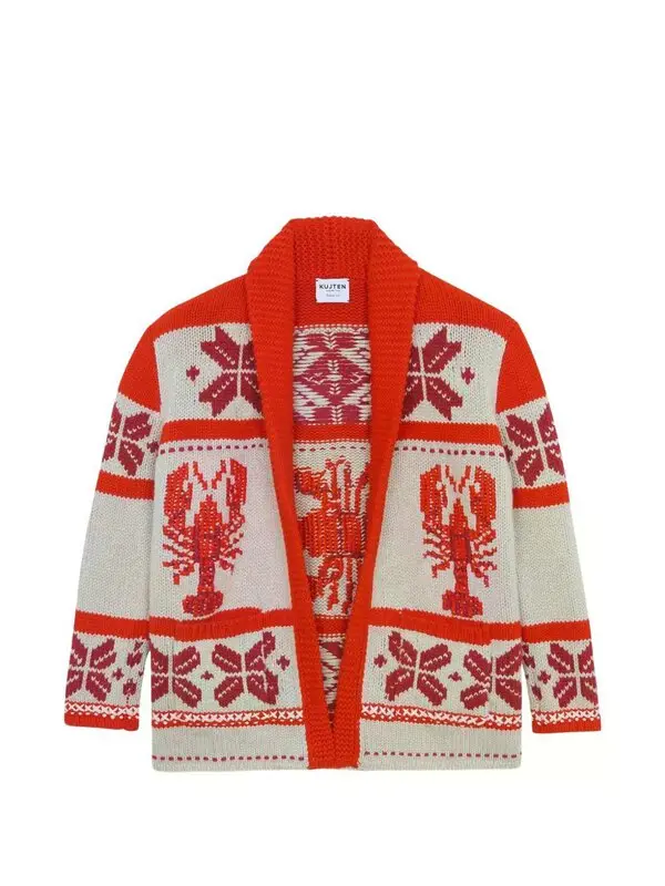 KUJTEN Cody Lobster-intarsia Cardigan - Neutrals