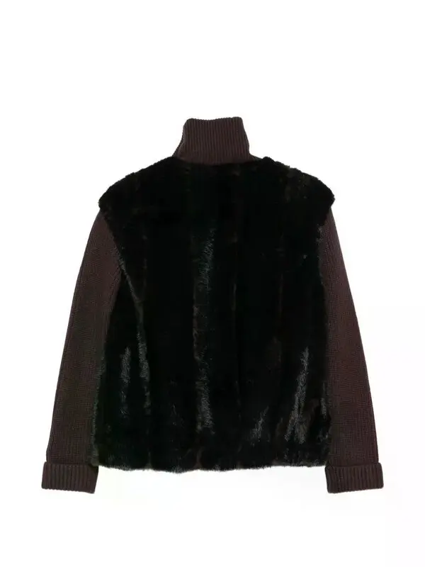MC2 SAINT BARTH Faux-fur Panelled Knitted Jacket