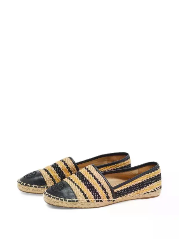 Tory Burch Weston Striped Espadrilles - Black