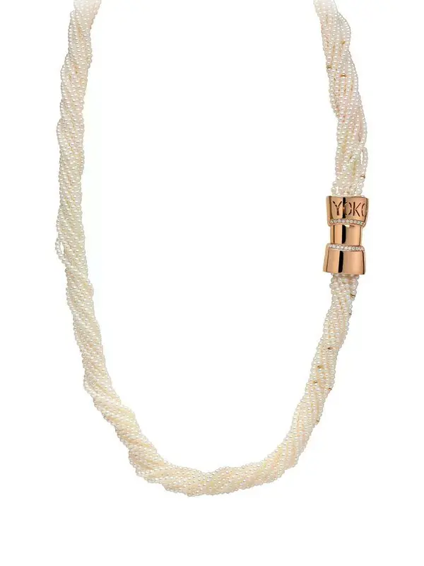 Yoko London Freshwater Pearl And Diamond Necklace - Neutrals