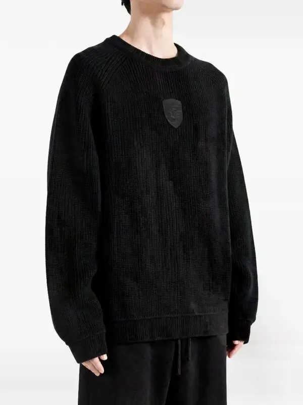 Hugo Boss X Porsche Logo-patch Ribbed-knit Sweater