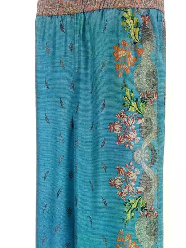 PIERRE-LOUIS MASCIA Floral-print Silk Palazzo Trousers - Blue