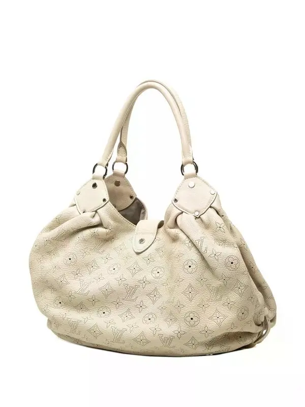 LOUIS VUITTON 2016 Monogram Mahina L Hobo Bag - Neutrals