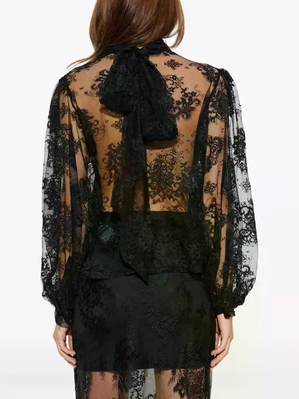 GESTUZ Gzruby Lace Tie-neck Blouse