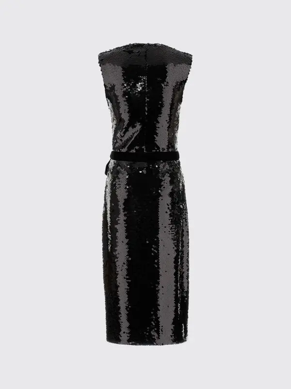 Alberta Ferretti Sleeveless Sequin Wrap Midi Dress