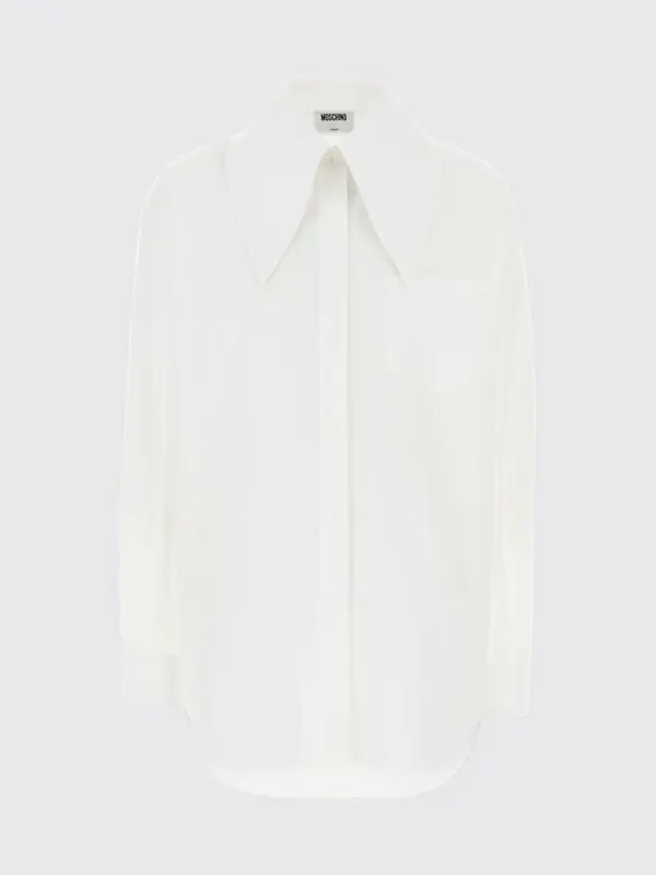 Moschino Cotton Poplin Shirt With A Point Collar And Patch Pocket