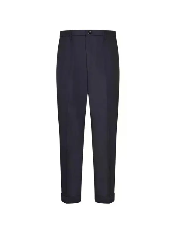 DELL'OGLIO Pleated Turn-up Trousers