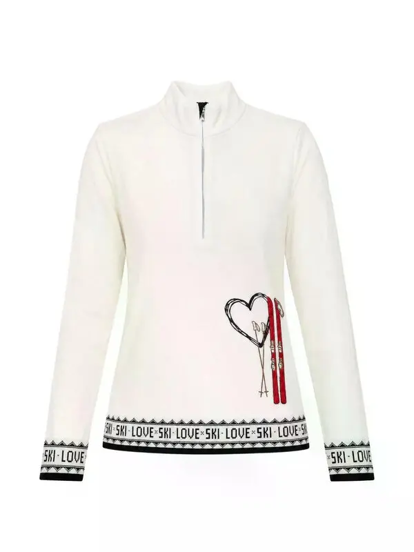 NEWLAND Embroidered Zip-up Sweater