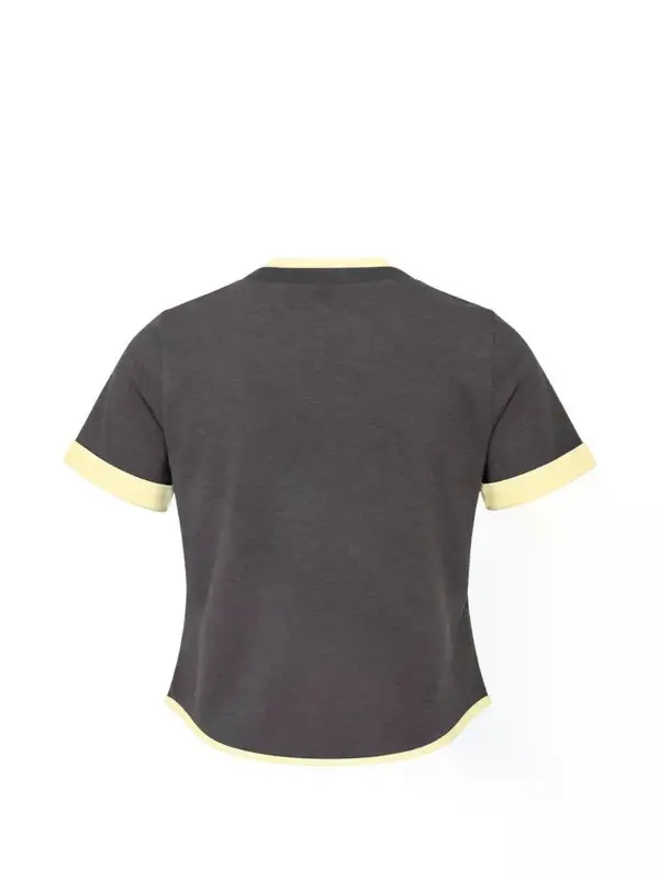 SULTRY VIRGIN Crest-print Ringer Cropped T-shirt