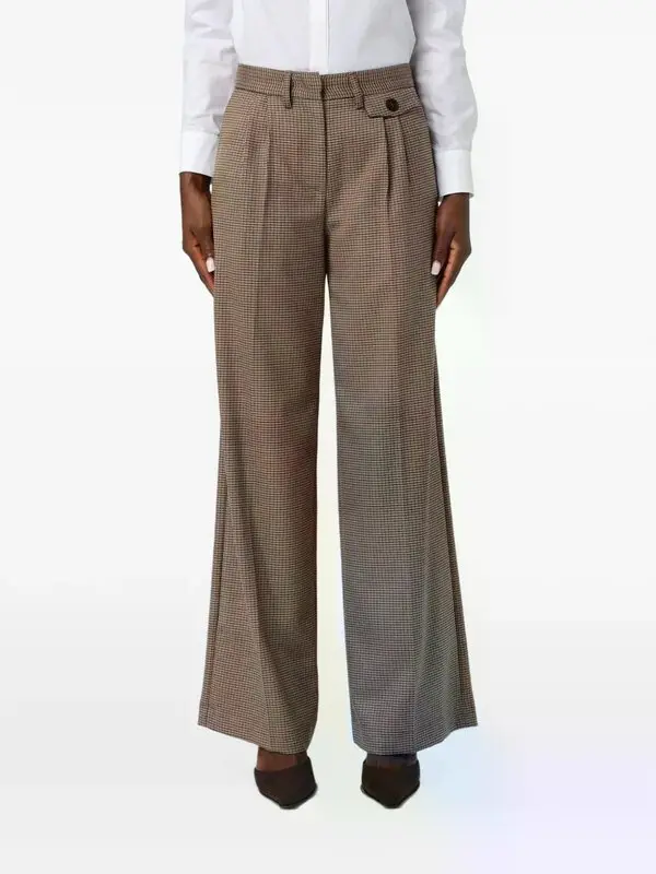 MAR DE MARGARITAS Houndstooth-pattern Pleated Trousers