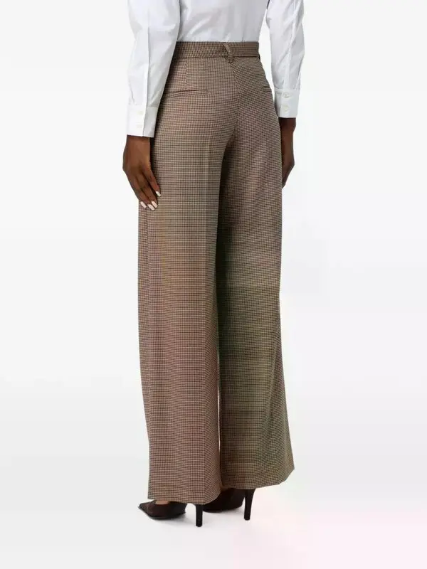 MAR DE MARGARITAS Houndstooth-pattern Pleated Trousers