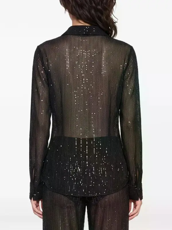 Andamane Sequin-embellished Sheer Shirt