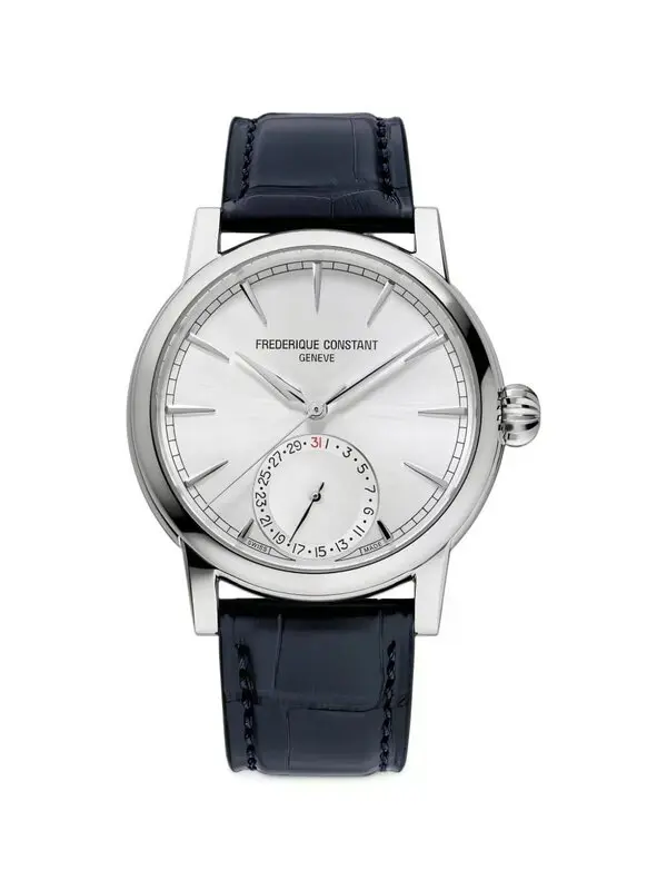 FREDERIQUE CONSTANT Classic Croc-effect Leather 40mm Watch - Silver