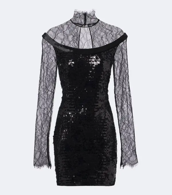 Roberto Cavalli Sequined Lace Minidress